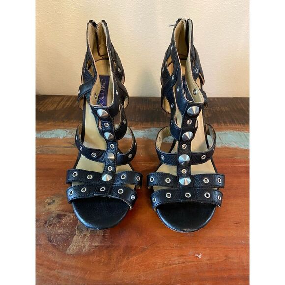 Jimmy Choo | Shoes | Jimmy Choo Black Leather Caged Opentoe Heels ...